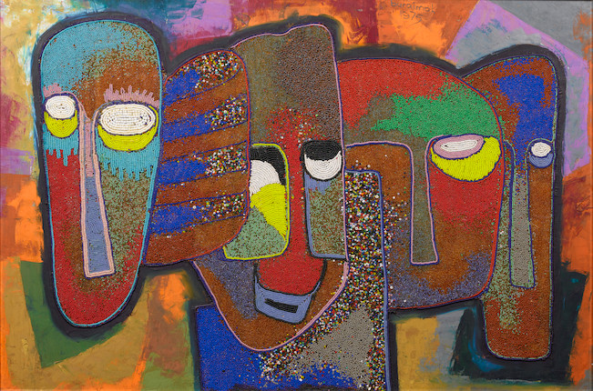 Bonhams : Chief Jimoh Buraimoh (Nigerian, born 1943) Meeting of elders ...