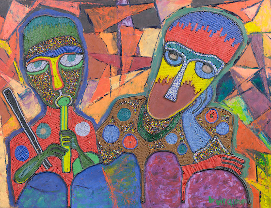 Bonhams : Chief Jimoh Buraimoh (Nigerian, born 1943) Musicians unframed