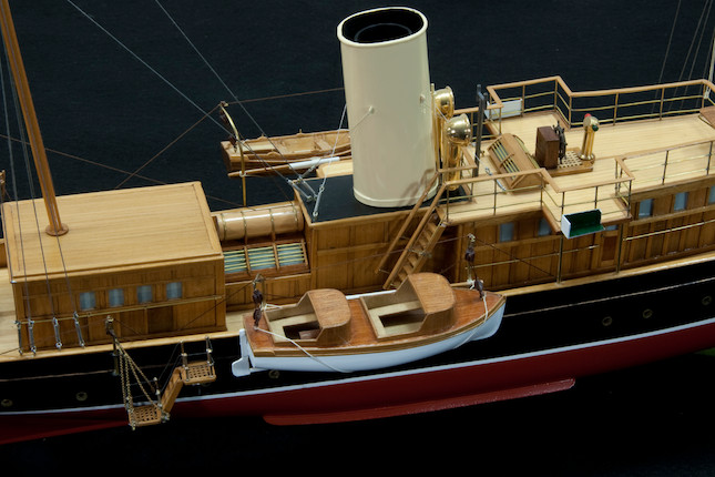 Bonhams : A scale model of the steam yacht Medea The hull in 1/4 in ...