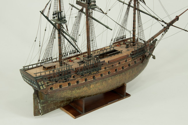 Bonhams : A model of a 74-gun ship-of-the-line, 19th century With ...