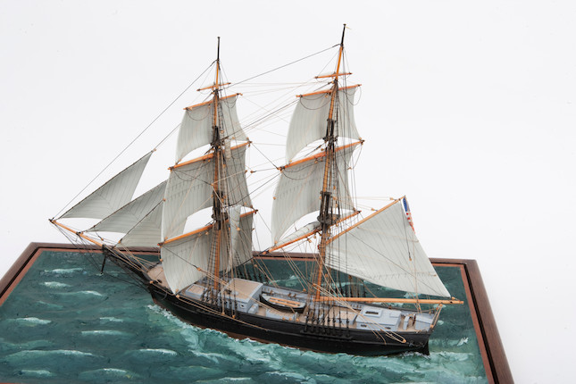 Bonhams : A diorama Homeward Bound - The Merchant brig Volante by Eric ...