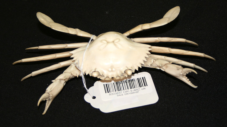 Bonhams : A pieced ivory crab 20th Century