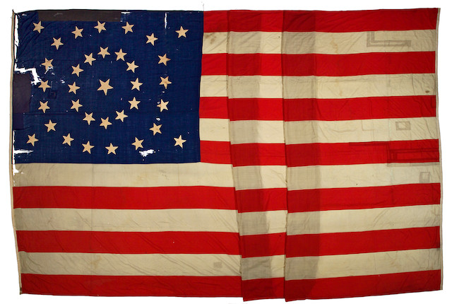 Bonhams : A large American thirty-four star flag circa 1861