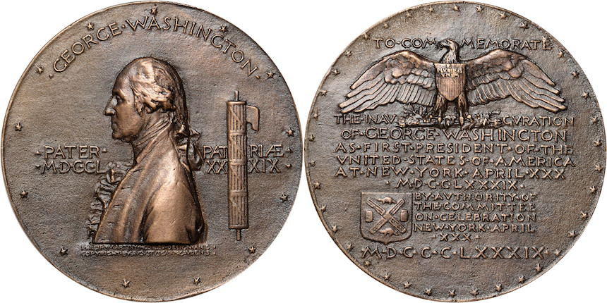 Bonhams : George Washington Inaugural Centennial Medal