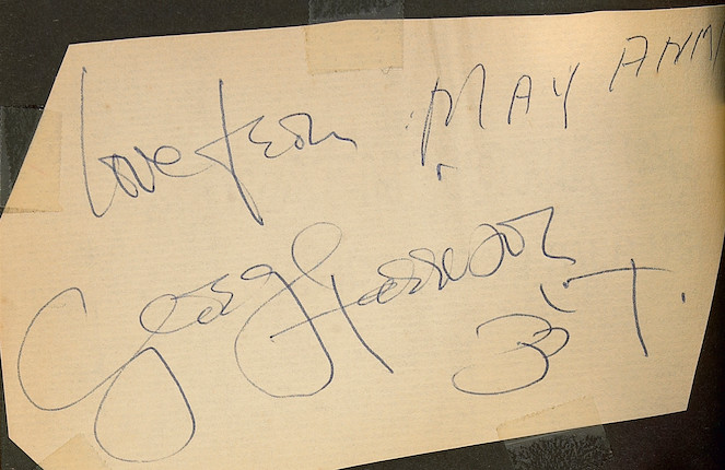 Bonhams : A George Harrison and many others collection of signatures in ...