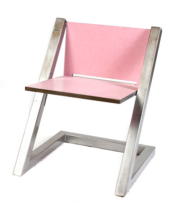 Bonhams : A Kenny Farrell brushed steel Click Clack Chair