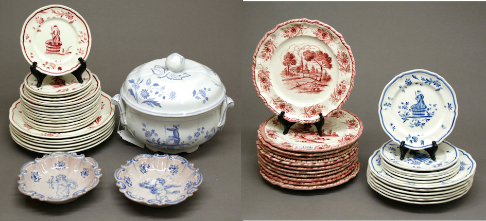 Bonhams : An assembled grouping of French and Italian faience 20th century