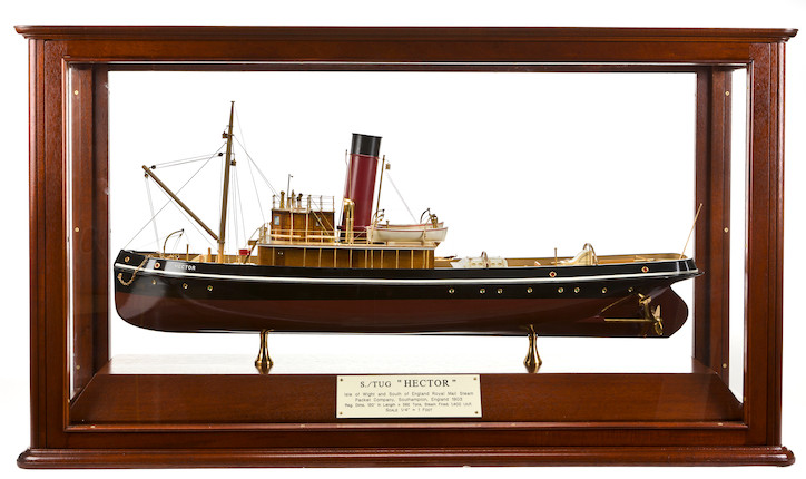 Bonhams : A presentation model of the steam tug Hector 43 x 14-1/4 x 24 ...