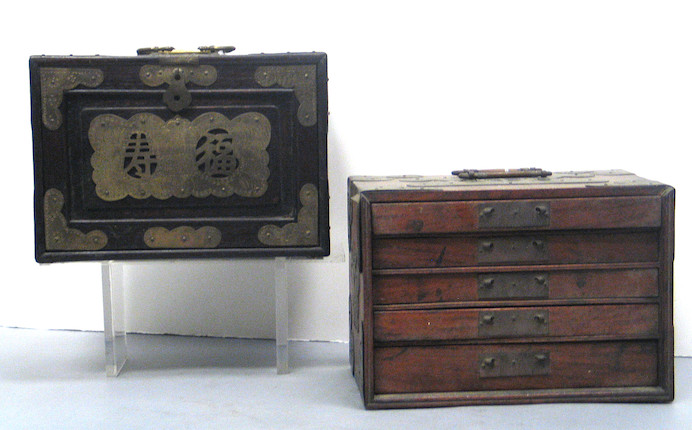 Bonhams : A group of eight Chinese wood storage boxes
