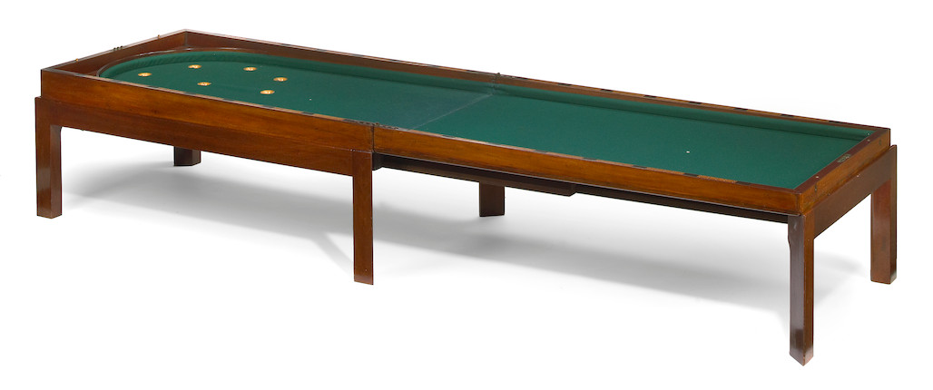 Bonhams : A Victorian mahogany bagatelle table on later stand 19th century