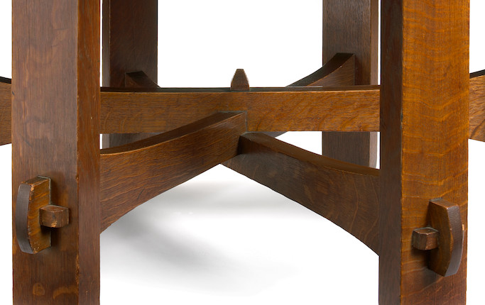 Bonhams A Gustav Stickley Oak Hexagonal Library Table Model 410 L Circa 1902 