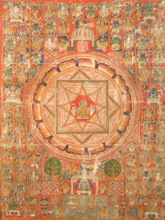 Bonhams : A Jain pata of Pancha Namaskara Mahamantra Gujarat, circa ...