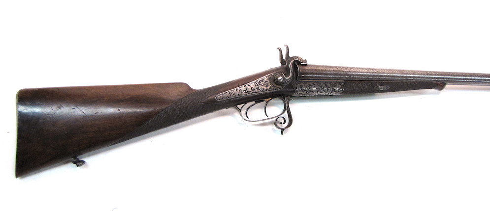 Bonhams : A Belgian pinfire underlever shotgun