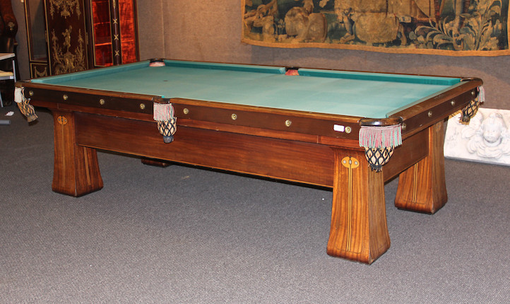 Bonhams : A Brunswick 'Regina' inlaid mahogany billiard table early ...