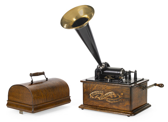 Bonhams : An Edison Standard Phonograph in oak case early 20th century