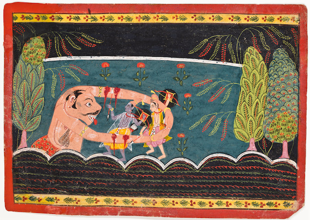 Bonhams : Two illustration to the Ramayana Rama and Lakshmana in the ...