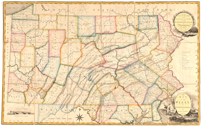 Bonhams : HOWELL, READING. A Map of the State of Pennsylvania ...