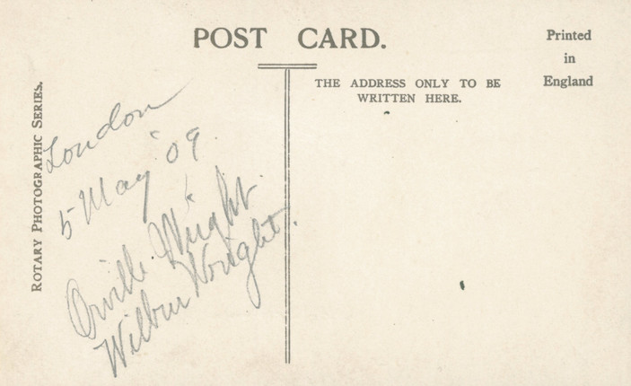 Bonhams : WRIGHT BROTHERSSIGNED. Postcard published by Rotary Photographic Series,