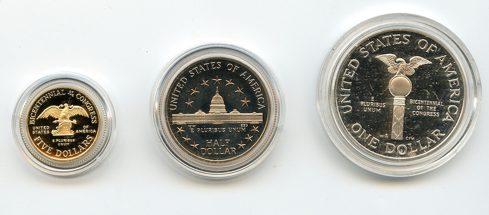 Bonhams : 1989 Congressional Three Coin Proof Set