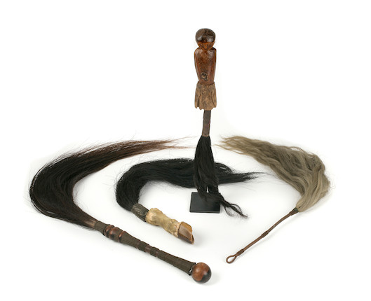 Bonhams : Three Fly Whisks, South Africa, together with another Fly ...