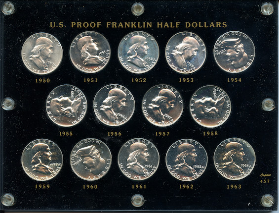 Bonhams : Proof Franklin Half Dollar Set 1950-1963