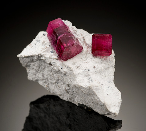 Bonhams : Rare Red Beryl Rough and Cut