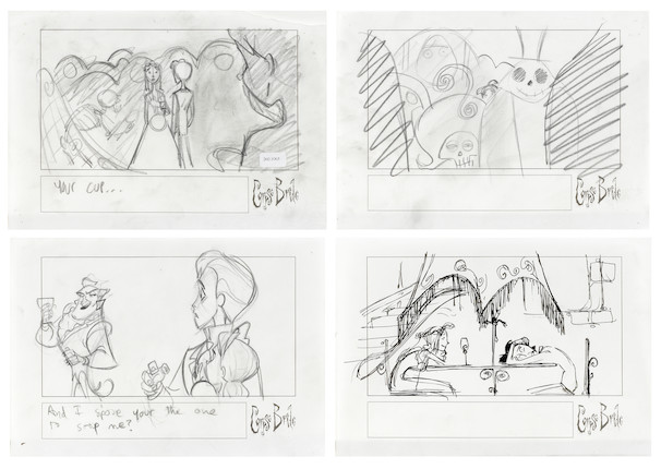 Bonhams : Four storyboards from The Corpse Bride