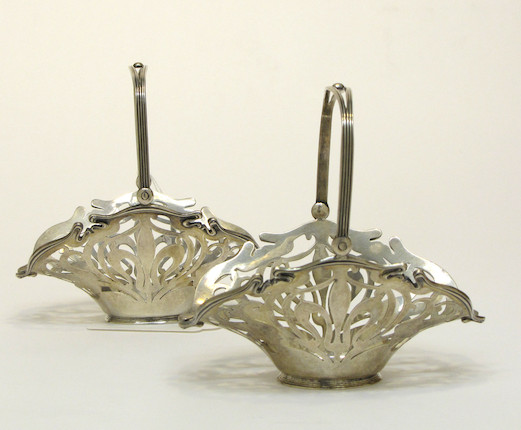 Bonhams : A sterling pair of small reticulated baskets in the art ...
