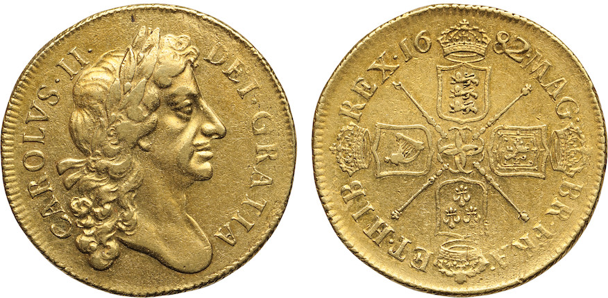 Bonhams : Charles II, 1660-1685, Gold 2 Guineas, 1682