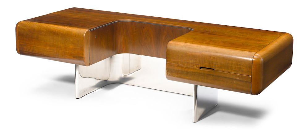 Bonhams : A Stow & Davis walnut and stainless steel desk designed by M ...