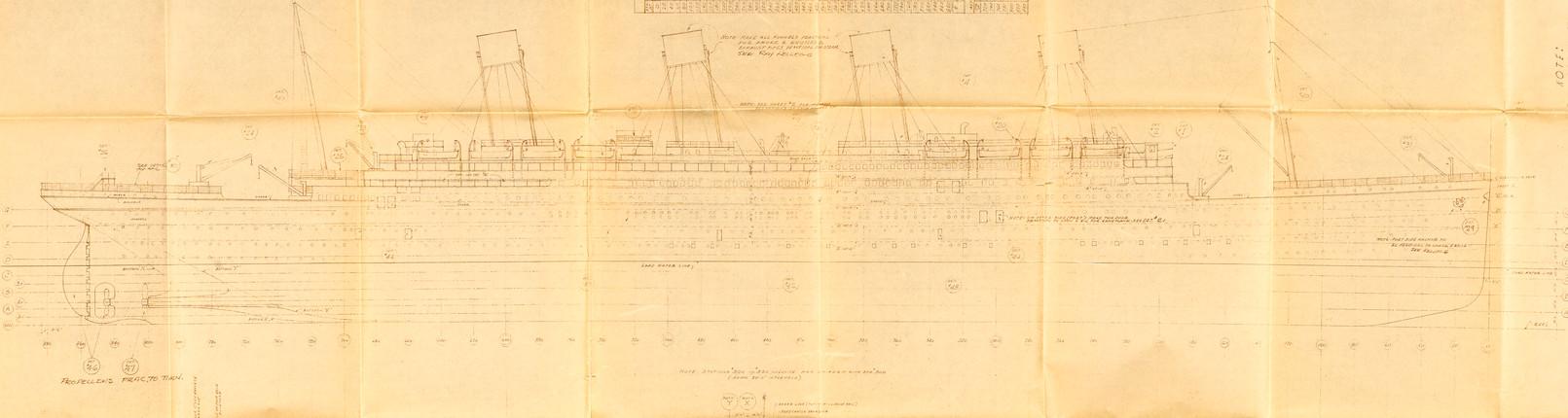 Bonhams : A pair of Titanic model ship plans