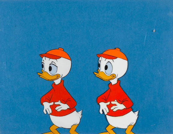 Bonhams : Two Walt Disney Studios celluloids of Donald Duck and his nephews