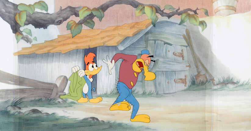 Bonhams : A Walter Lantz celluloid of Woody Woodpecker and Buzz Buzzard