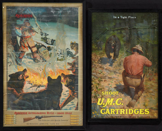 Bonhams : A lot of two vintage firearms posters