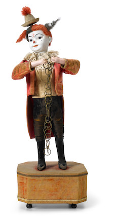 Bonhams : A clown with trick chain rings automaton French, late 19th ...