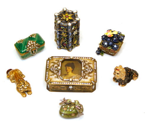 Bonhams : Five Jay Strongwater Swarovski crystal, enamel and pewter ...