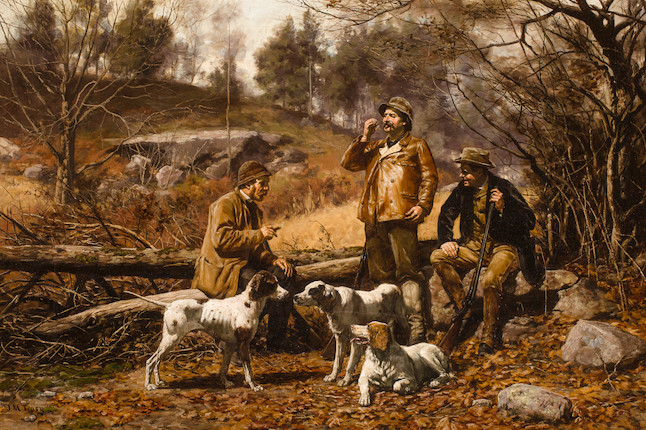Bonhams : John Martin Tracy (American, 1843-1893) Dog Talk 24 x 36 in ...