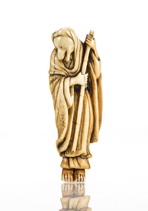 Bonhams : An ivory netsuke of a fox priest Edo period (18th century)