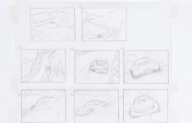 Bonhams : A group of storyboards from Cars