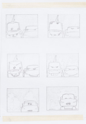 Bonhams : A group of storyboards from Cars