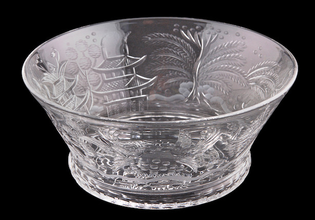 Bonhams : An extensive English Chinoiserie engraved glass stemware ...