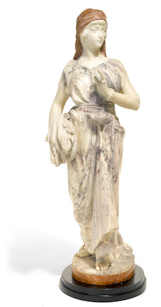 Bonhams : A Continental carved marble and alabaster figure of Ruth ...