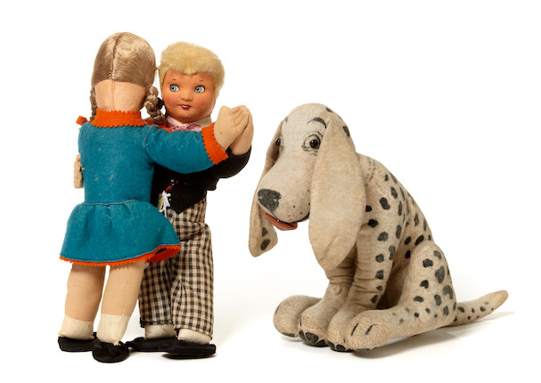 Bonhams : Dean's Rag Book cloth dolls of a dancing couple, Joan and Peter