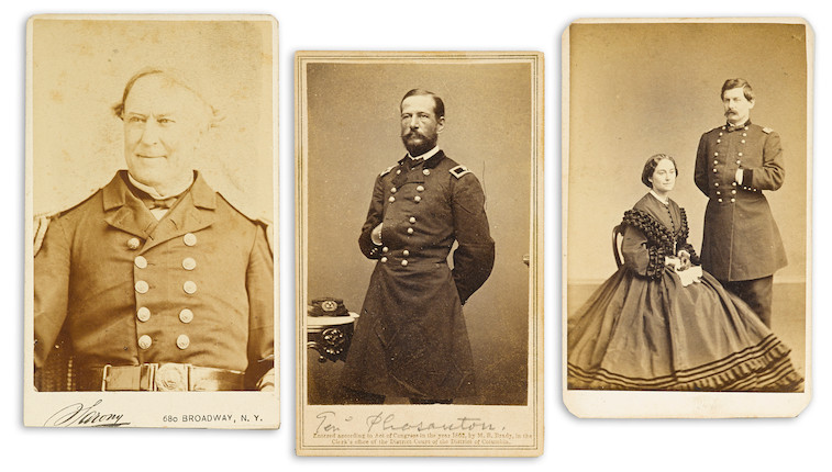 Bonhams : UNION OFFICERS. 3 albumen print cartes-de-visite of Union ...