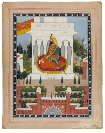 Bonhams : A portrait of Raja Dhian Singh Lahore, circa 1850-70