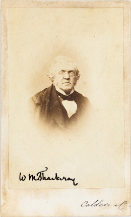 Bonhams : THACKERAY, WILLIAM MAKEPEACE. 1811-1863. Photograph Signed (W ...