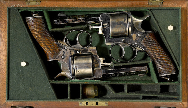 Bonhams : An interesting cased pair of British police-marked RIC-type ...