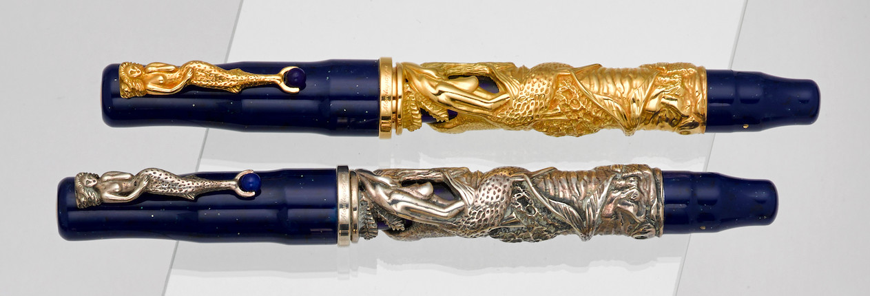 Bonhams : MONTEGRAPPA La Sirena Pair of 18K Gold & Sterling Silver ...