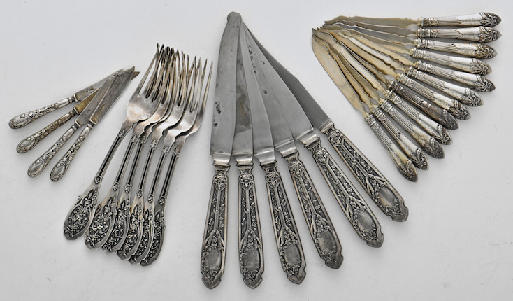 Bonhams : A Russian 84 standard silver flatware service for six maker's ...