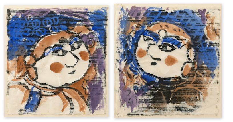 Bonhams : Attributed to Munakata Shiko (1903-1975) Two color prints